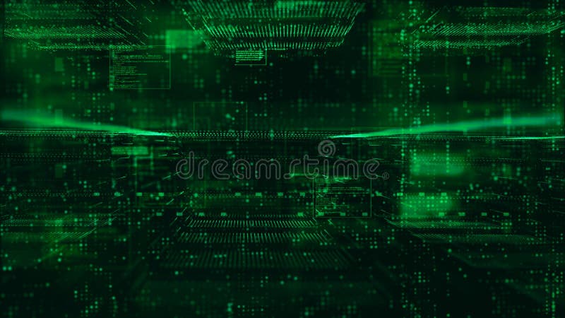 Digital Matrix Particles and Grid Abstract Background Stock ...