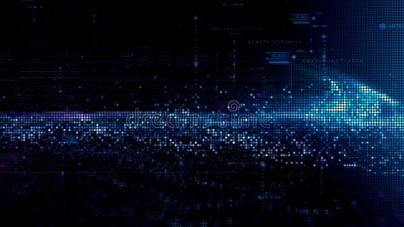 Digital Matrix Particles Grid Stock Illustration - Illustration of ...