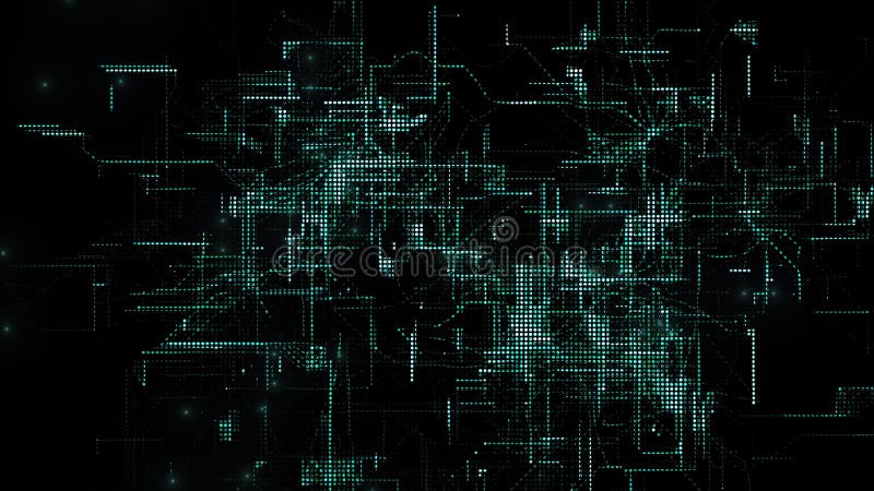 Digital Matrix Particles Grid Stock Illustration - Illustration of ...