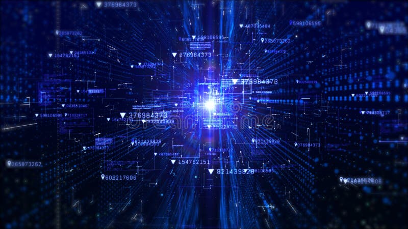 Digital Matrix Particles and Light Abstract Background. Motion Graphics ...