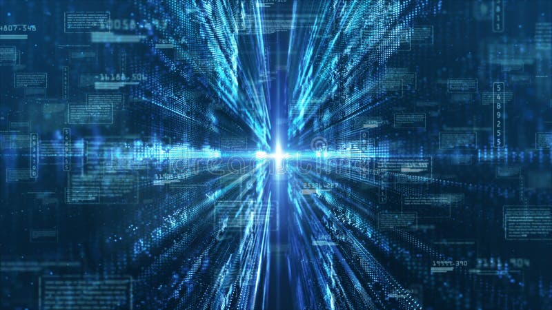 Digital Matrix Particles and Light Abstract Background. Motion Graphics ...