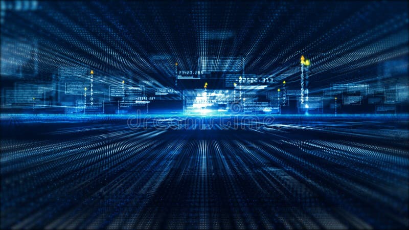 Digital Matrix Particles and Light Abstract Background. Motion Graphics ...