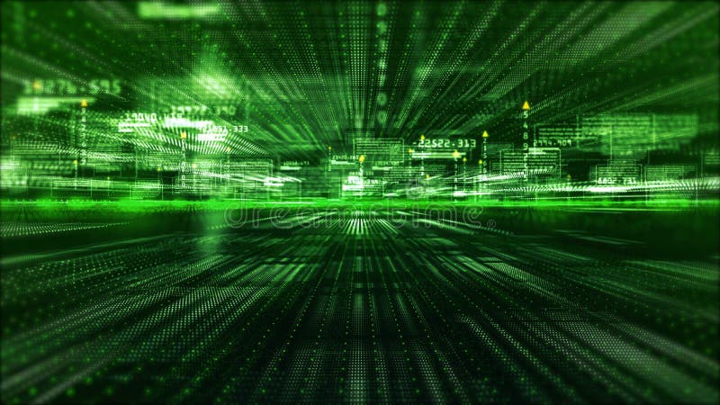 Digital Matrix Particles and Light Abstract Background. Motion Graphics ...