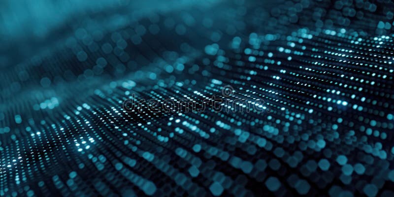 A Digital Matrix Pattern with Tiny, Glowing Pixels in a Dark Setting ...