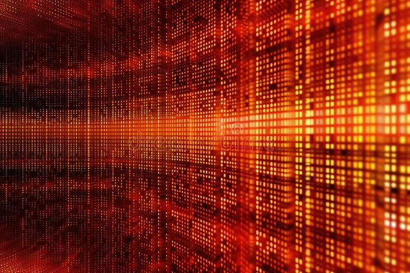 Digital Matrix: a Matrix of Pixels or Binary Code Forming an Abstract Background. Stock ...