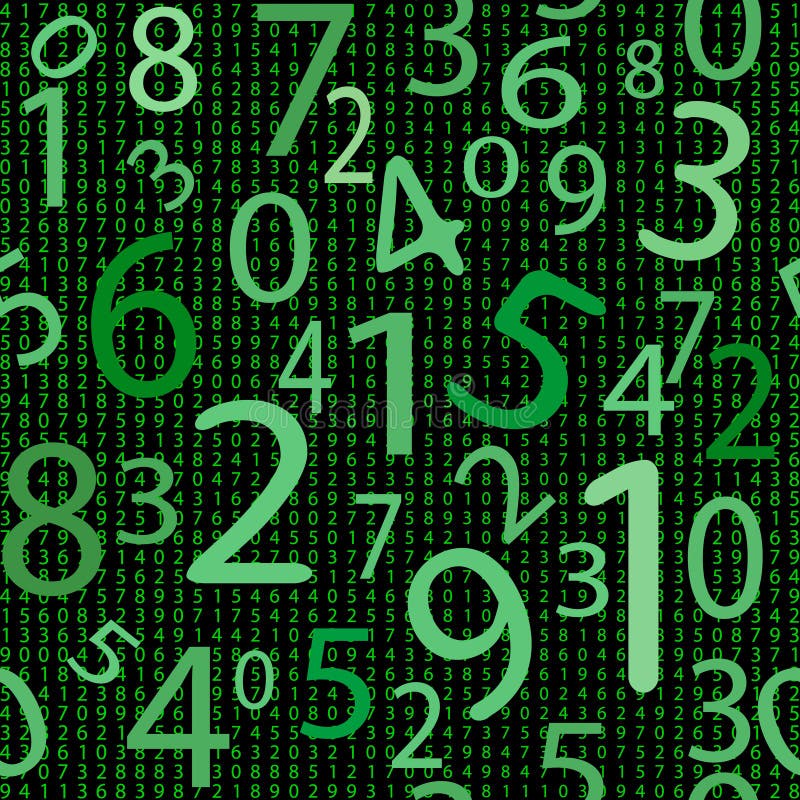 Digital Matrix Style Seamless Pattern. Vector Ornamental Digit ...