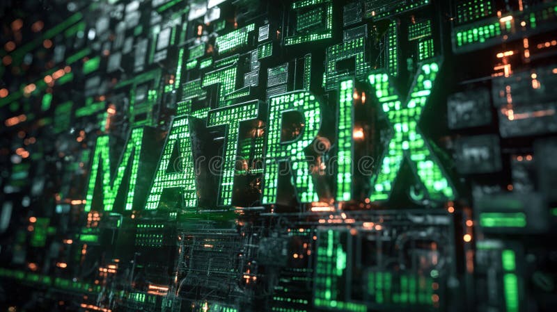 Digital Matrix-Themed Background with Glowing Green Binary Codes ...
