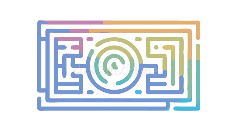 Digital Maze Puzzle: Problem Solving Complex Algorithms, Vector Design Generative AI Stock ...