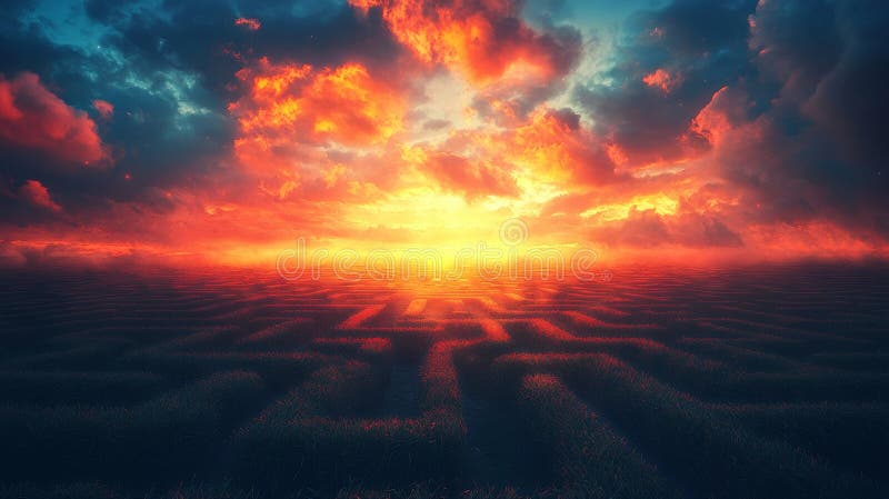 The Digital Maze Represents Cybersecurity, Data Protection, and Online ...