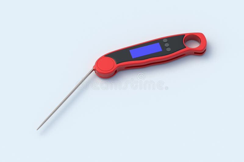 Digital Meat Thermometer on Gray Background. Equipment for Barbeque ...