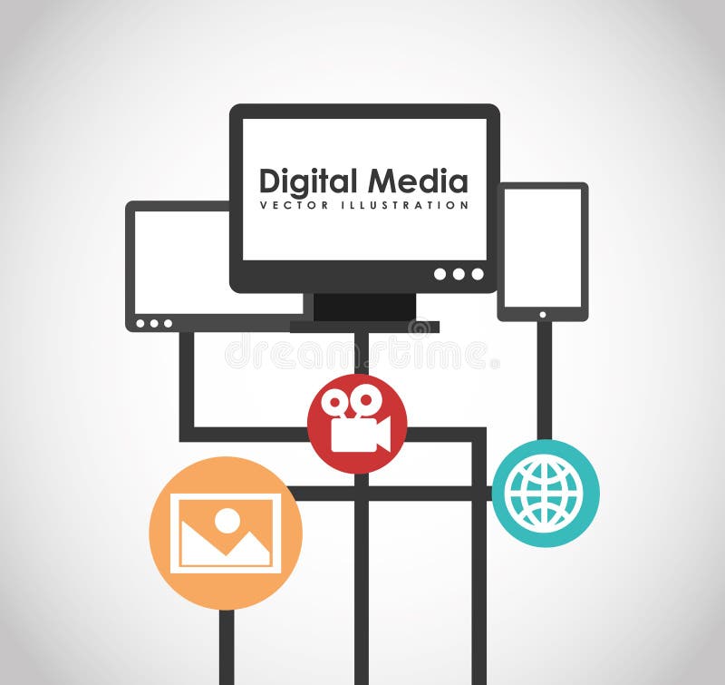 Digital media design stock illustration. Illustration of communication ...