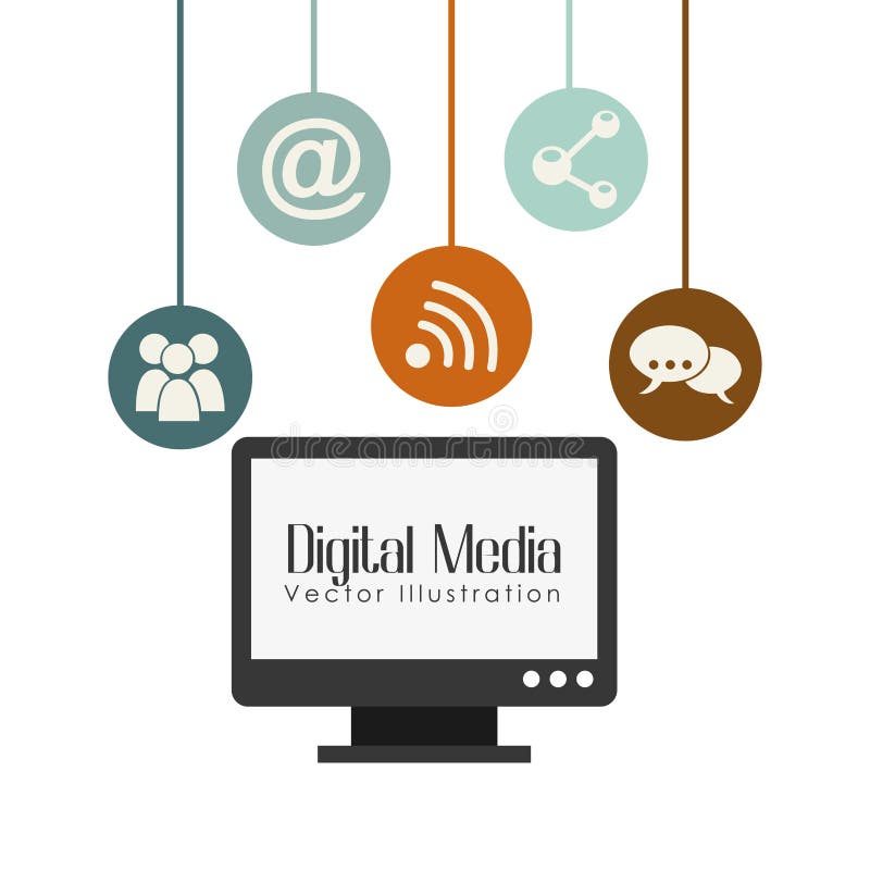 Digital media design stock illustration. Illustration of communication ...