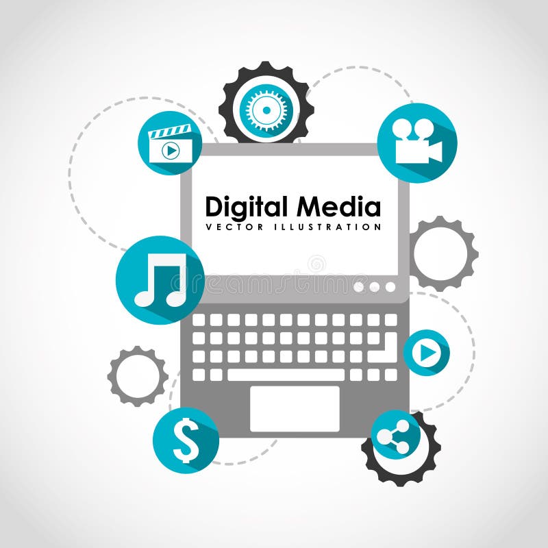 Digital media design stock illustration. Illustration of icon - 65267126