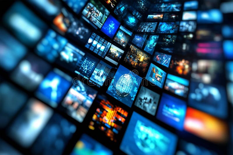 Digital Media Display Featuring a Variety of Images and Graphics on a ...