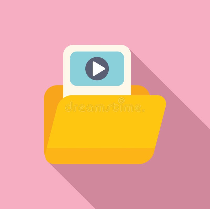 Digital Media Folder Icon on Pink Background Stock Vector ...