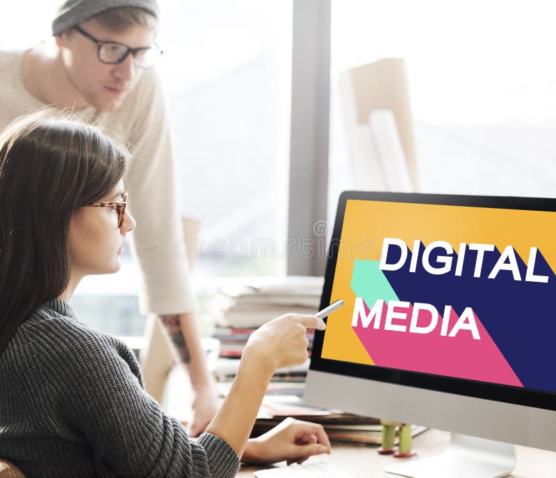 Digital Media Global Internet Sharing Technology Concept Stock Image ...