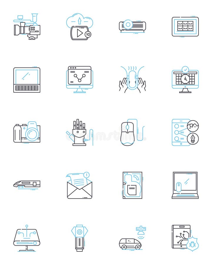 Innovative Media Linear Icons Set. Disruptive, Futuristic, Immersive ...