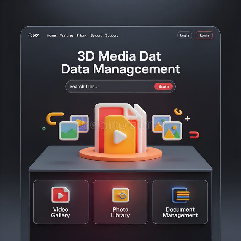 Digital Media Management Interface Dashboard Stock Illustration ...