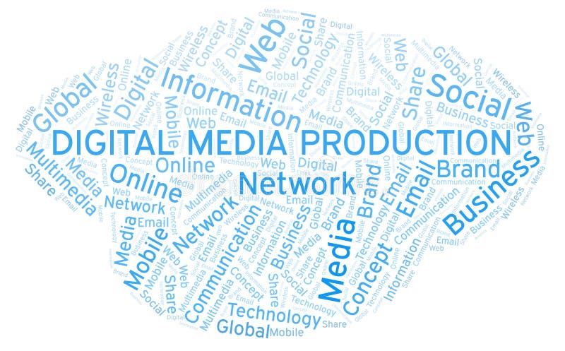 Digital Media Production Word Cloud Stock Illustration - Illustration ...