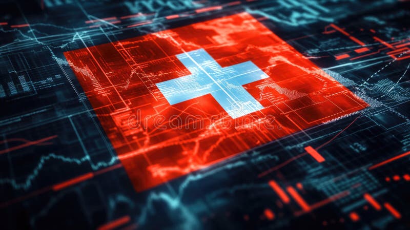Digital Medical Cross Symbol Stock Illustration - Illustration of ...
