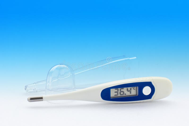 Digital Medical Thermometer Stock Image - Image of measure, background ...