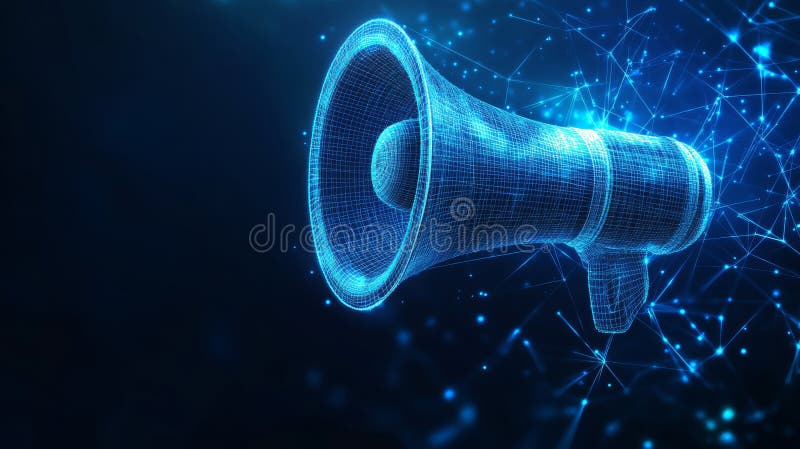 Digital Megaphone with Abstract Technology Background for Communication ...