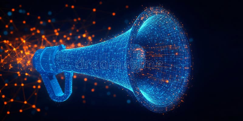 Digital Megaphone Network Announcement Concept High Quality Image Stock ...