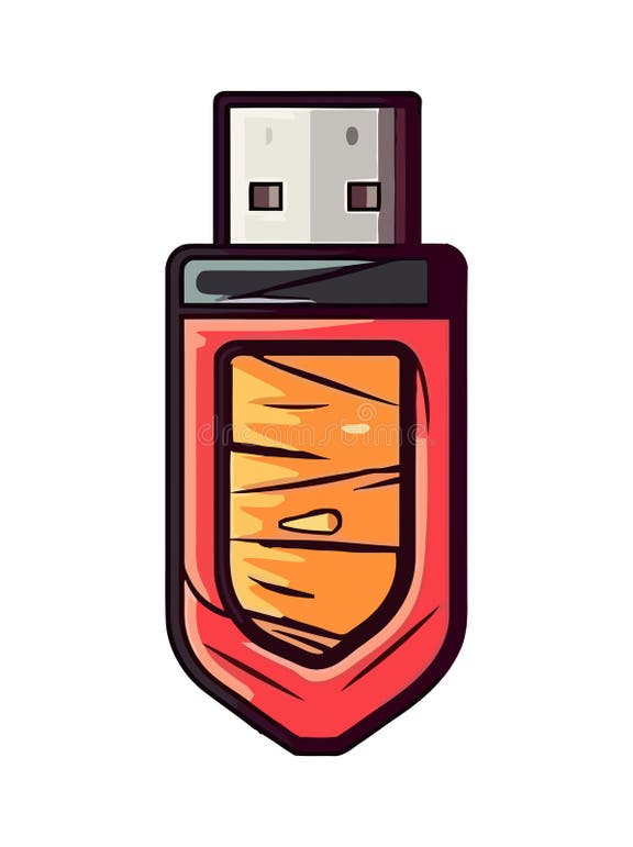 Digital Memories Stored on USB Stick Backup Stock Vector - Illustration ...