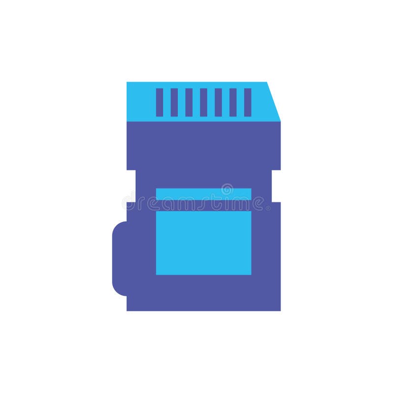 Digital Memory Card Icon Flat Design Stock Vector - Illustration of ...