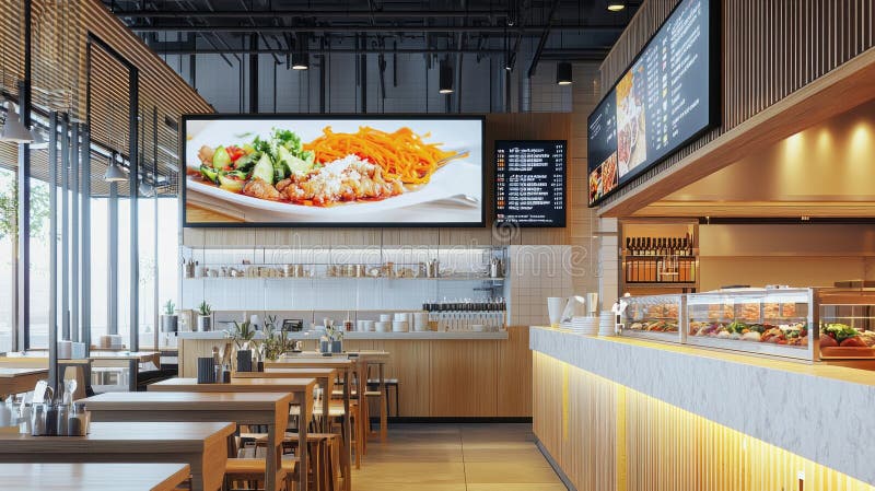 Digital Menu Board, Interior Design Concept for a Restaurant, Featuring ...