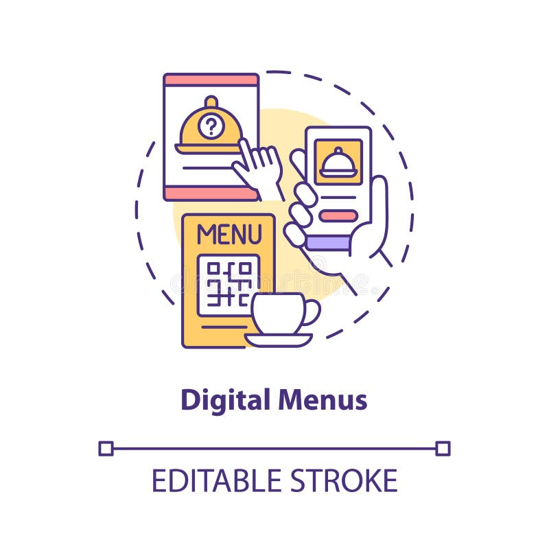 Digital menus concept icon stock vector. Illustration of software ...
