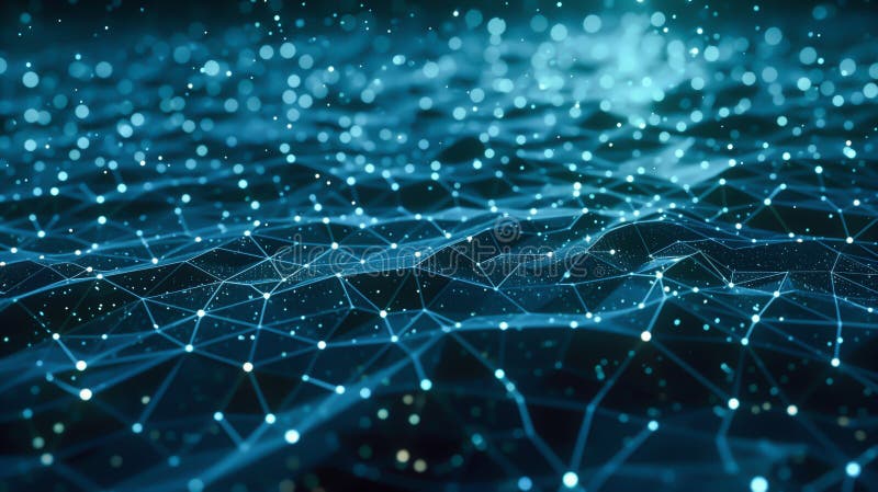 Digital Mesh Network with Interconnected Points and Lines, Ai Generated ...