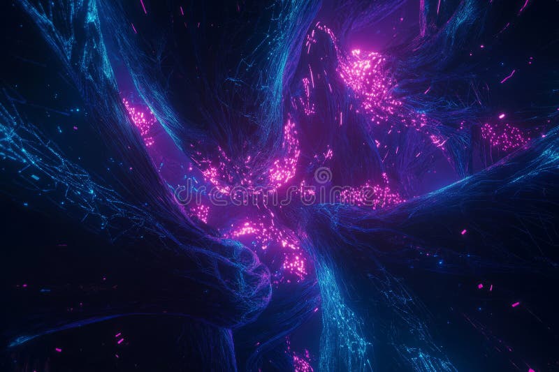 Digital Mesh Network Visualization with Glowing Connection Points ...