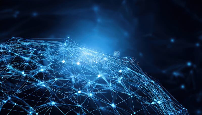 Abstract Dots Mesh in Blue Background Stock Vector - Illustration of ...