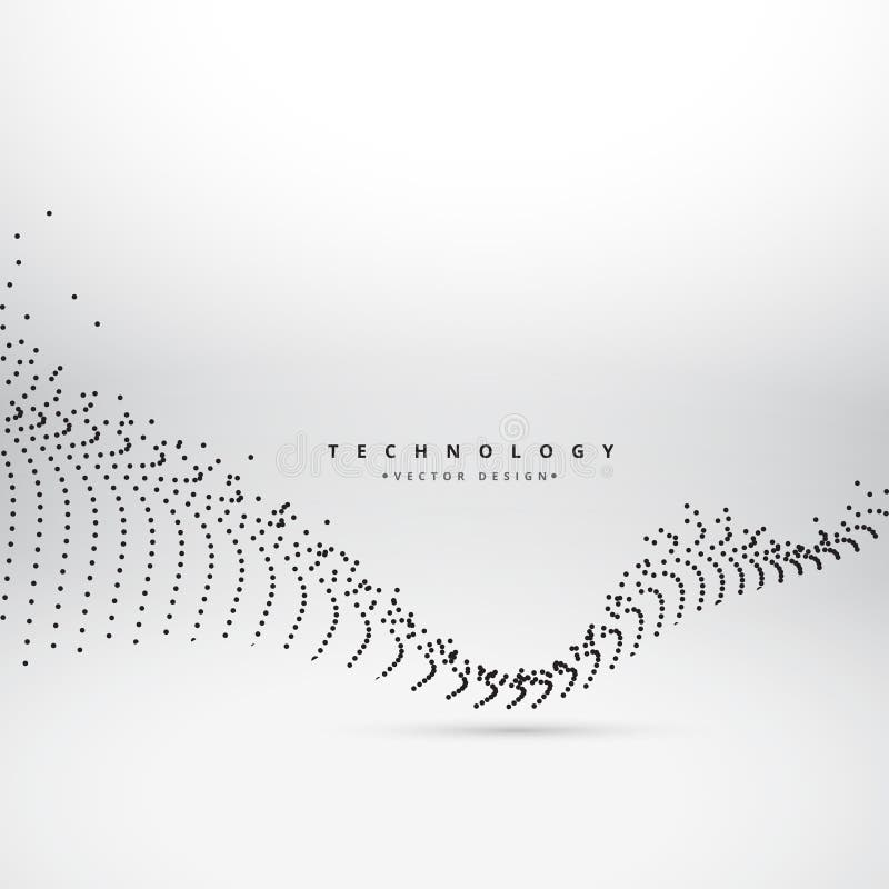 Digital Mesh Wave Technology Concept Banner Design Stock Vector ...