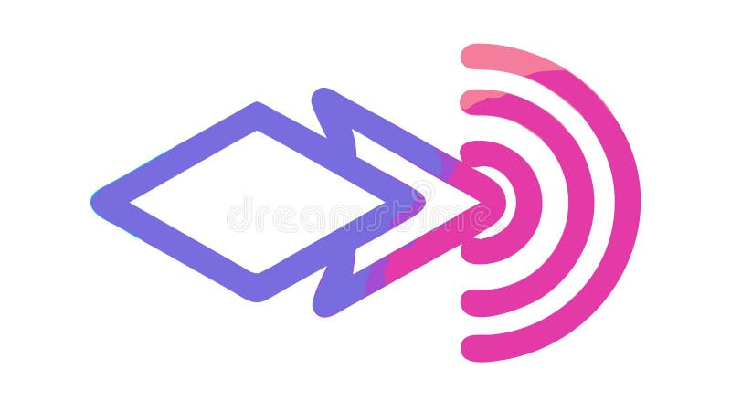 Digital Message Broadcast Icon with Vibrant Gradient Signal, Vector ...