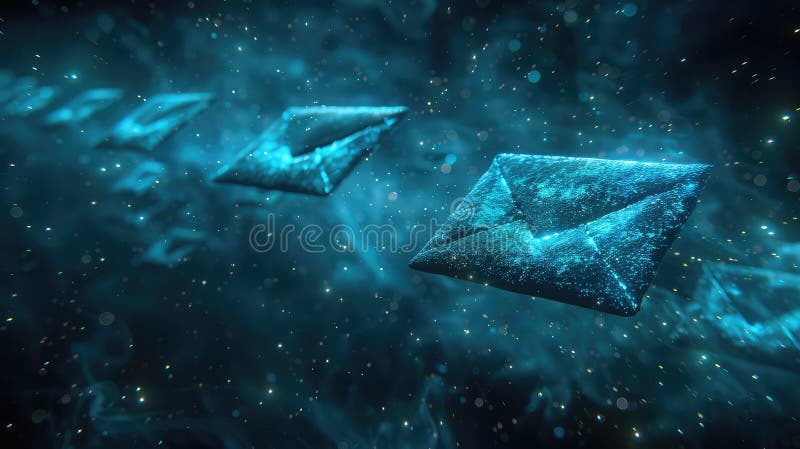 Digital Messages Floating in Cyberspace, Depicting Modern Communication ...