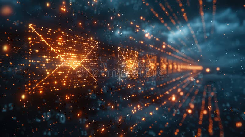 Digital Messages Floating in Cyberspace, Depicting Modern Communication ...