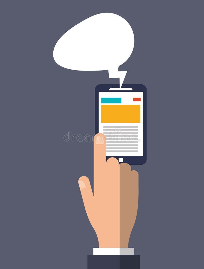 Digital Messaging Related Icons Image Stock Illustration - Illustration ...