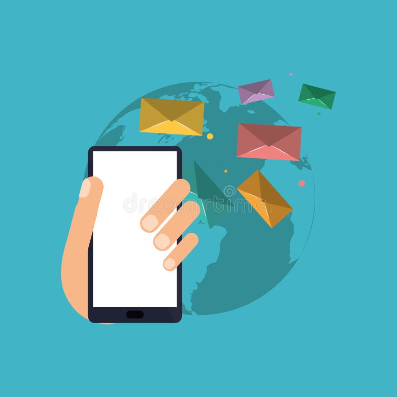 Digital Messaging Related Icons Image Stock Illustration - Illustration ...