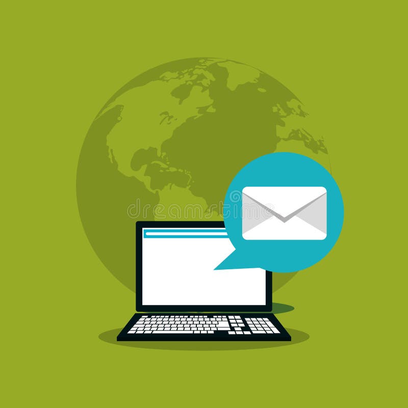 Digital Messaging Related Icons Image Stock Illustration - Illustration ...