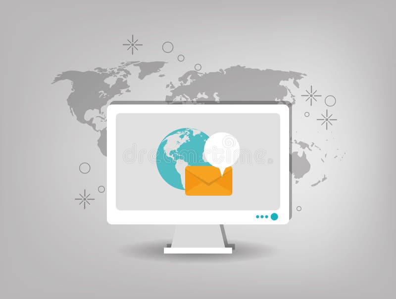 Digital Messaging Related Icons Image Stock Illustration - Illustration ...