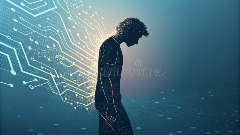 Digital Metamorphosis, Human Silhouette Transitioning into ...