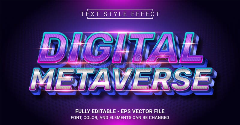 Digital Metaverse Text Style Effect. Editable Graphic Text Template ...