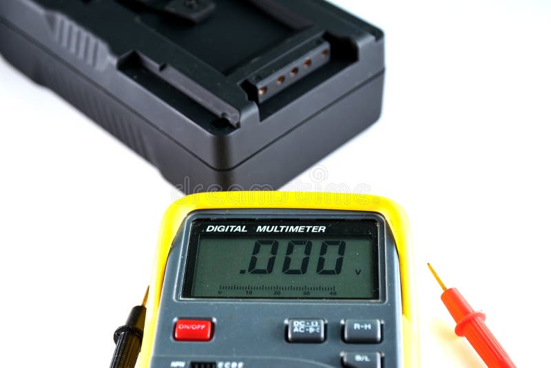 Digital Meter on White Background. Stock Photo - Image of electrician ...