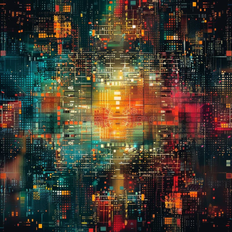 Digital Metropolis Complexity Stock Image - Image of dynamic, grid ...