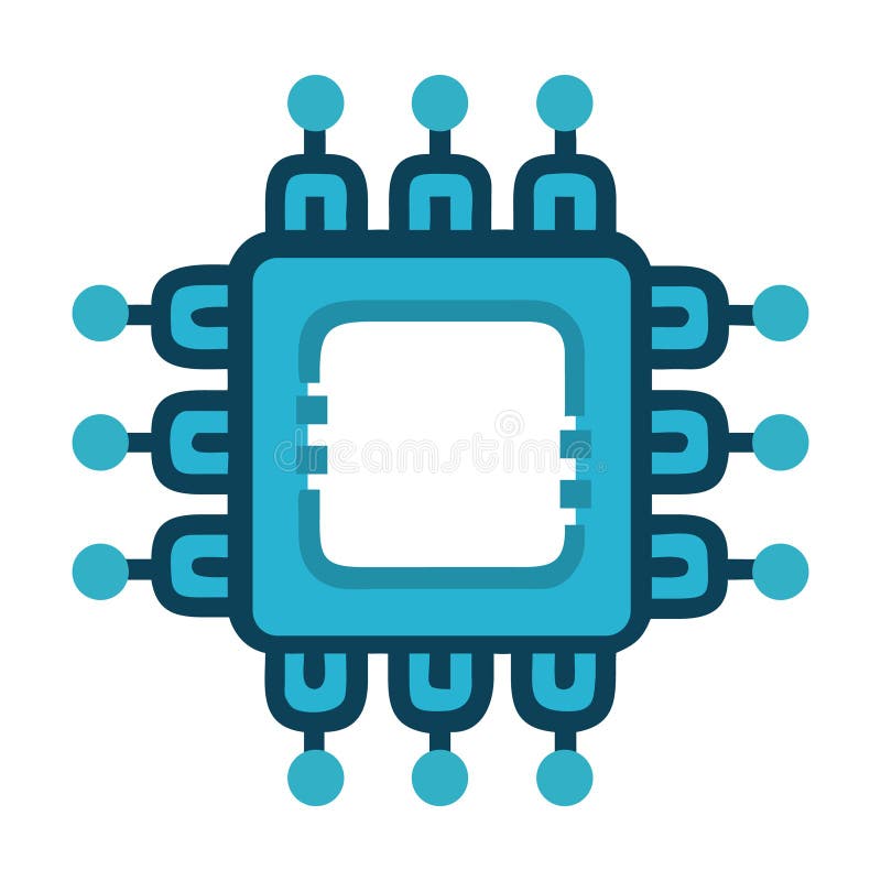 Digital Microchip with Circuit Lines Stock Vector - Illustration of ...