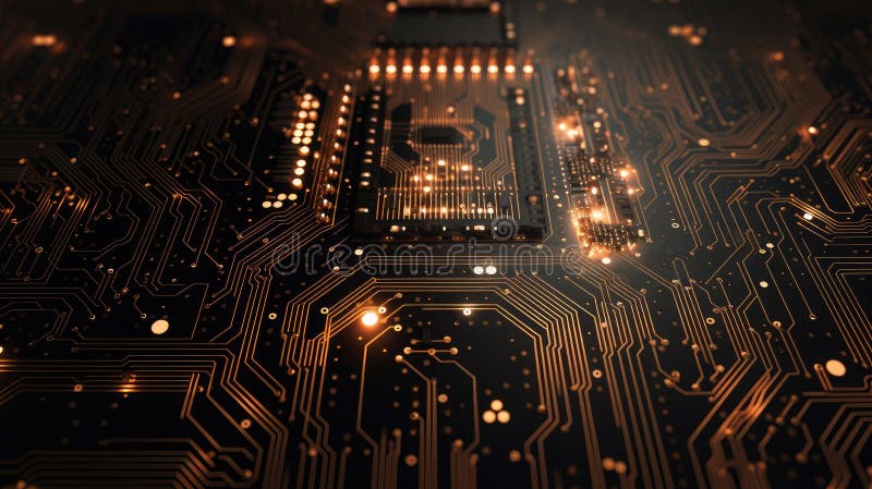 A Digital Microcircuit, Presenting a Background Technology Motherboard ...