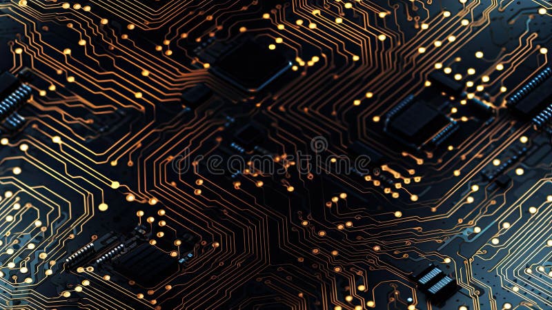 A Digital Microcircuit, Presenting a Background Technology Motherboard ...