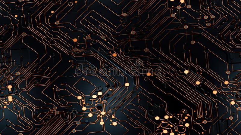 A Digital Microcircuit, Presenting a Background Technology Motherboard ...